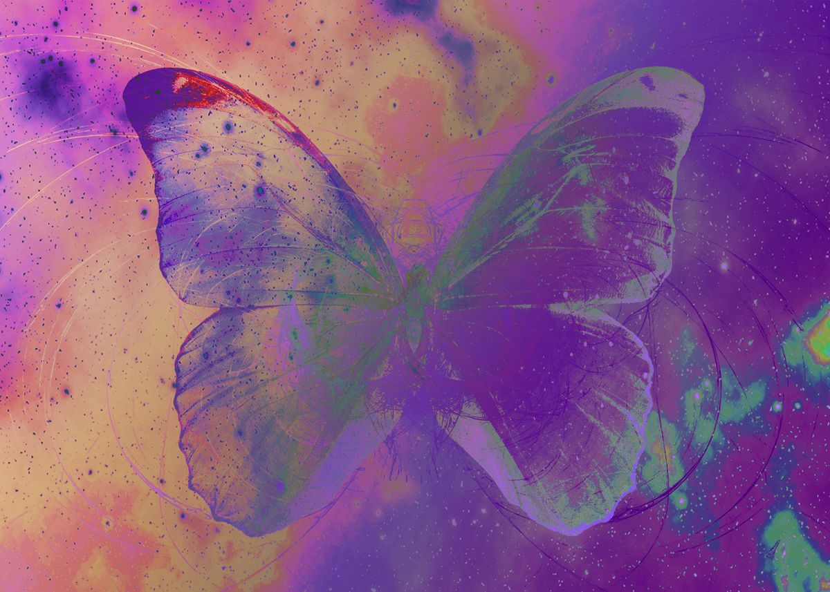 'Space Butterfly 8' Poster, picture, metal print, paint by Scar Design ...