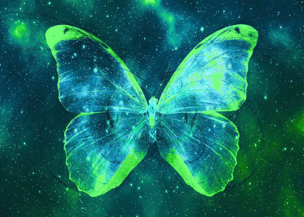 'Space Butterfly 5' Poster, picture, metal print, paint by Scar Design ...