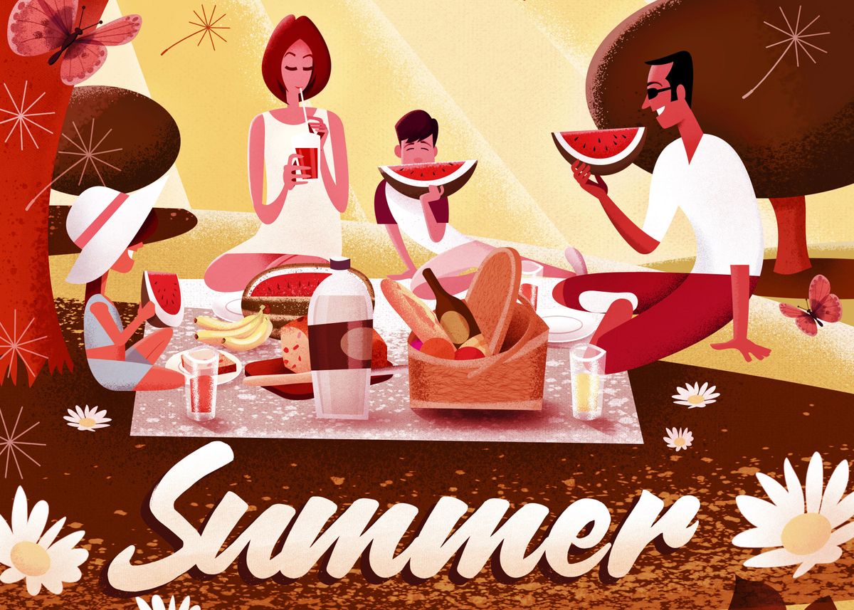 'Summertime' Poster by Pete Drawgood | Displate