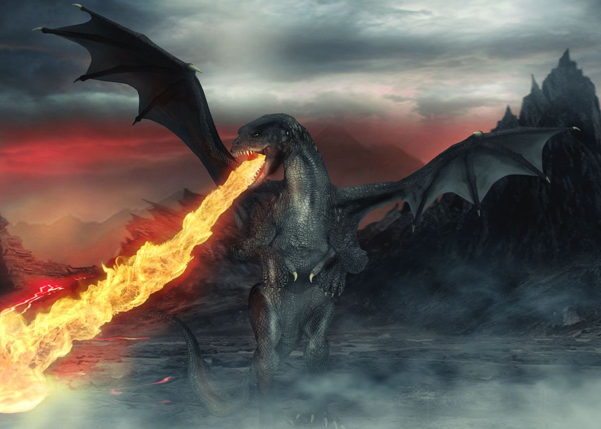 'Dragonfire' Poster, picture, metal print, paint by Kenny Partington ...