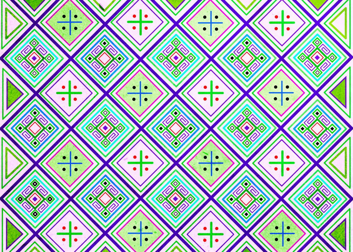 'Indigenous ethnic pattern design' Poster, picture, metal print, paint ...
