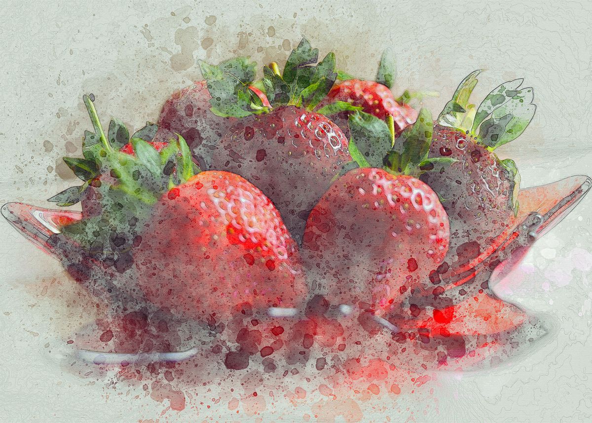 'Watercolor_Strawberries' Poster by ZetaElements | Displate
