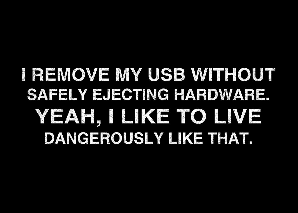 'Ejecting USB dangerously' Poster, picture, metal print, paint by ...