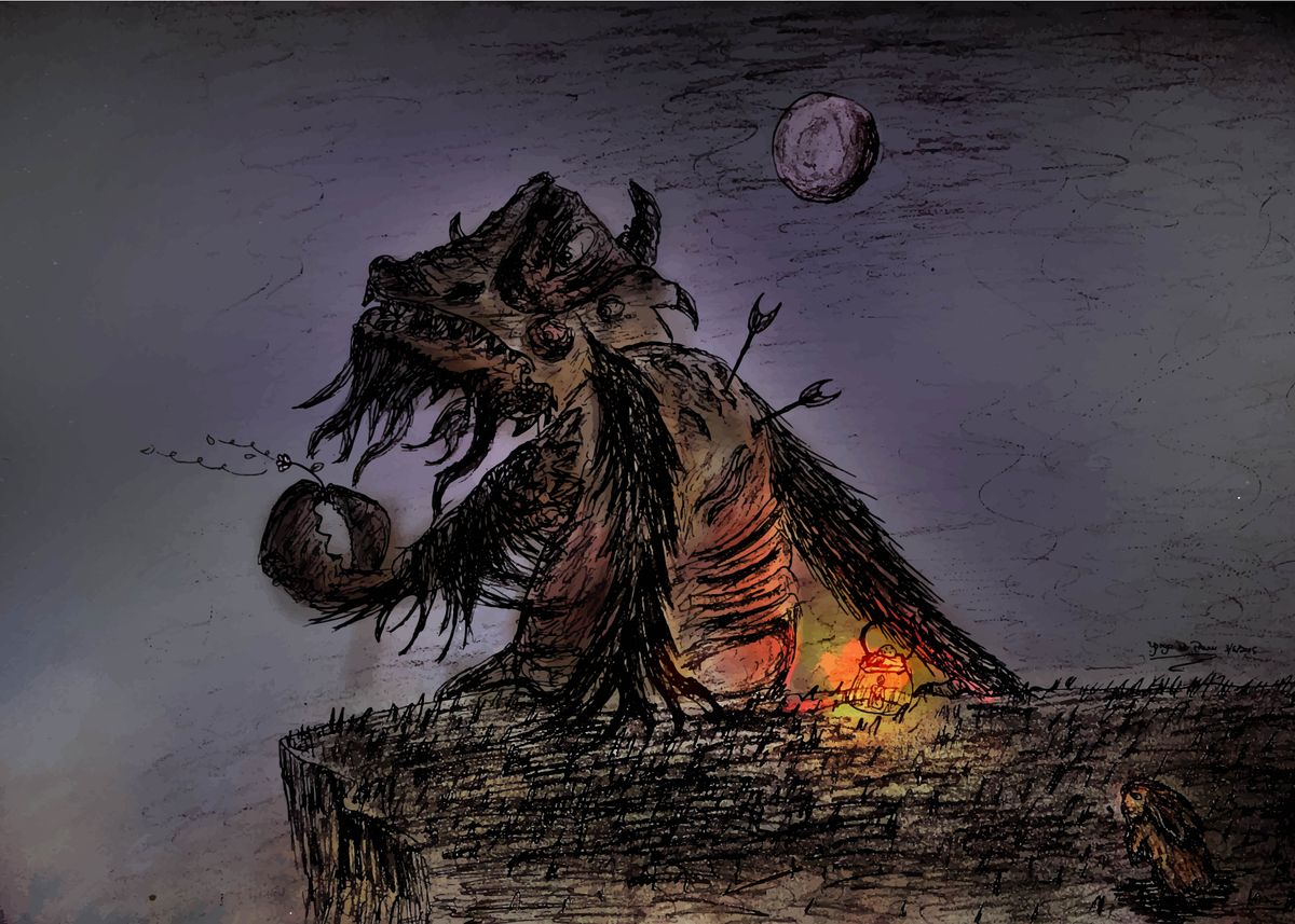 'Sad creature ' Poster, picture, metal print, paint by Yorgo De Pauw ...