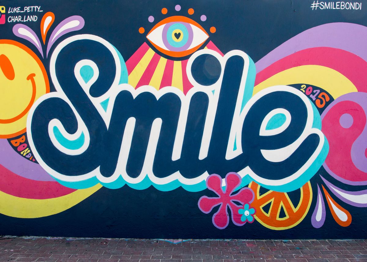 'Smile' Poster, picture, metal print, paint by Oz StreetArt | Displate