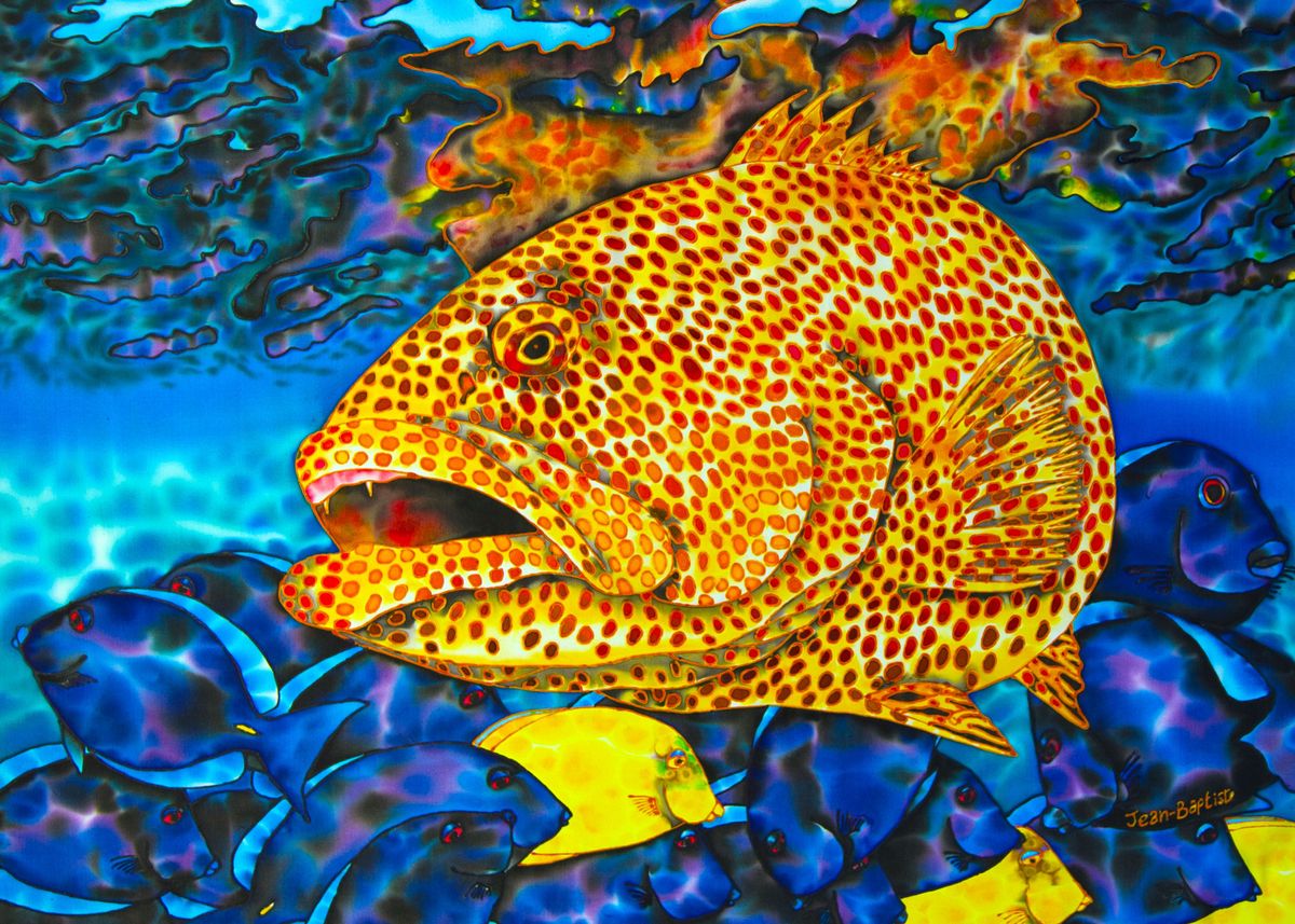 'Tiger Grouper' Poster, picture, metal print, paint by Daniel Jean ...