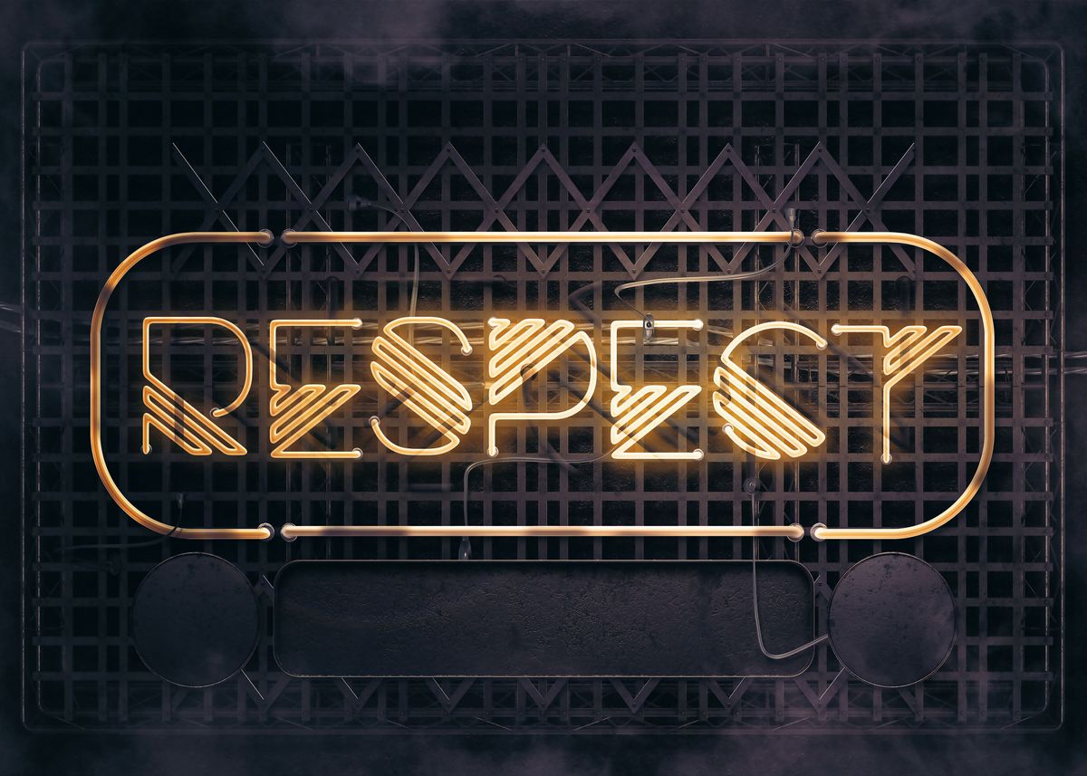 'RESPECT – Neon Retro' Poster, picture, metal print, paint by Ralph ...