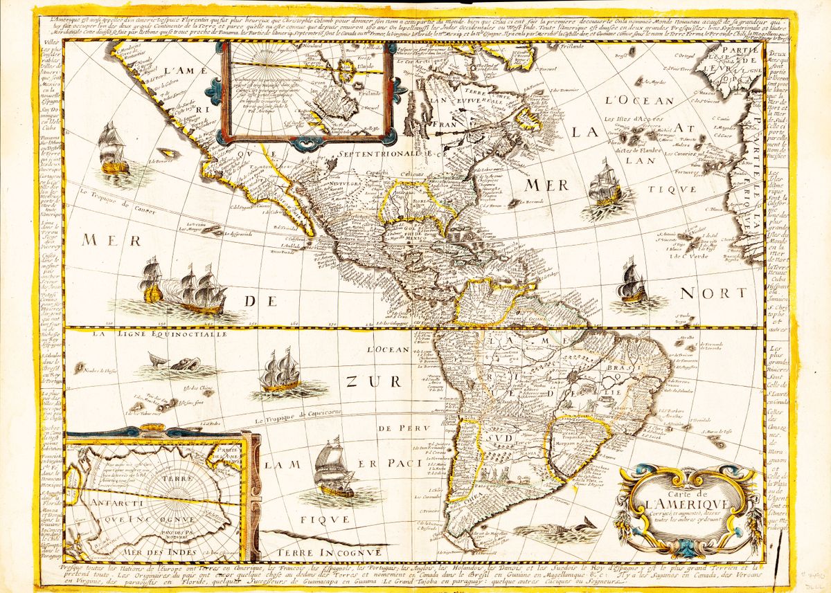 'North & South America 1661' Poster by Janice M | Displate