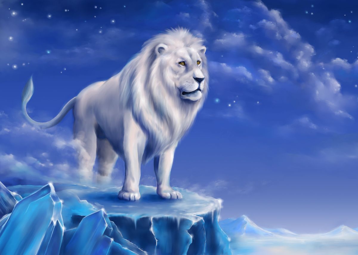 'The Snow Lion' Poster, picture, metal print, paint by Diana Solo ...