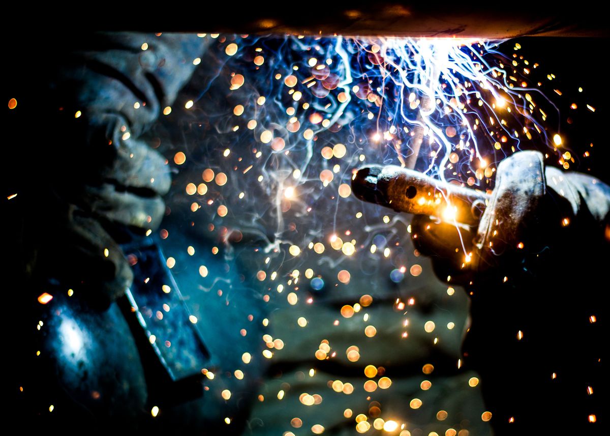 'Welding Sparks Colourful 2' Poster, picture, metal print, paint by ...
