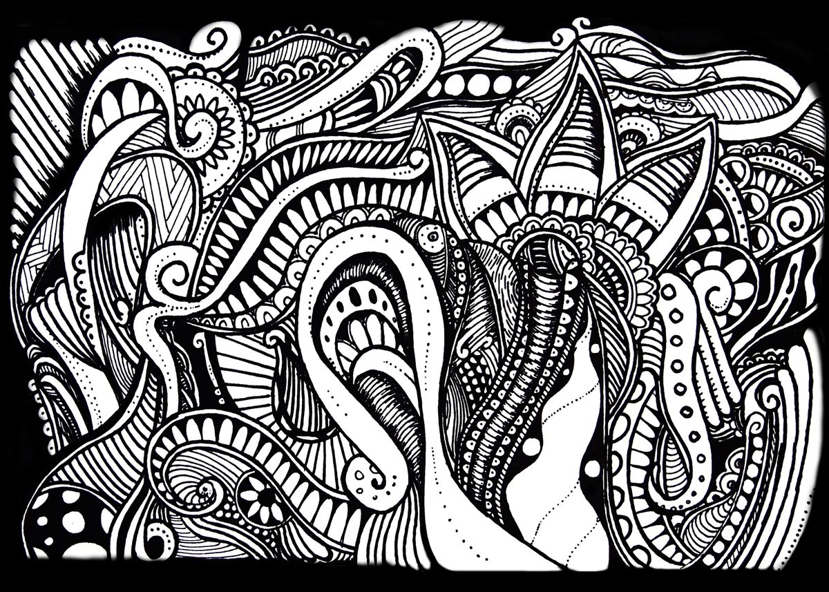 'Dark Lines' Poster, picture, metal print, paint by Erwin Chew | Displate