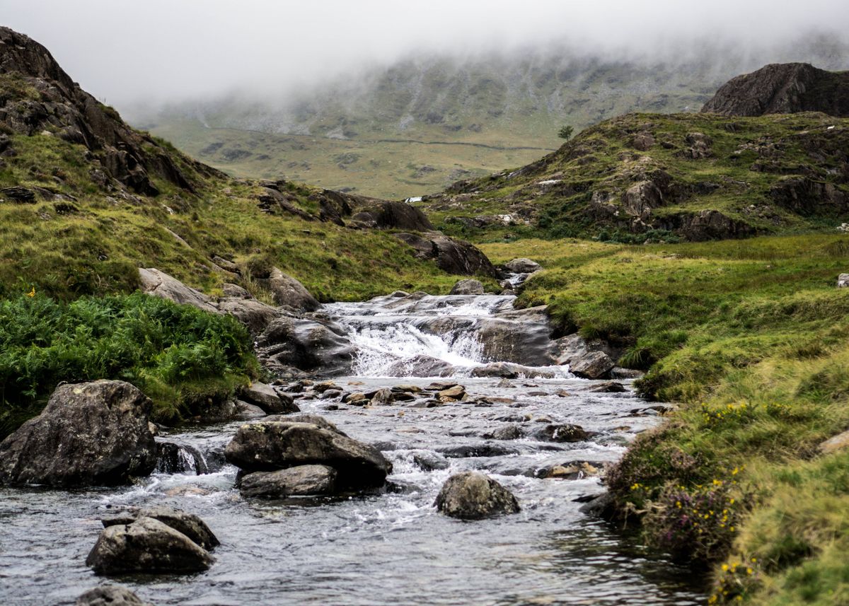 'Snowdonia Wales Stream' Poster, picture, metal print, paint by Serge ...