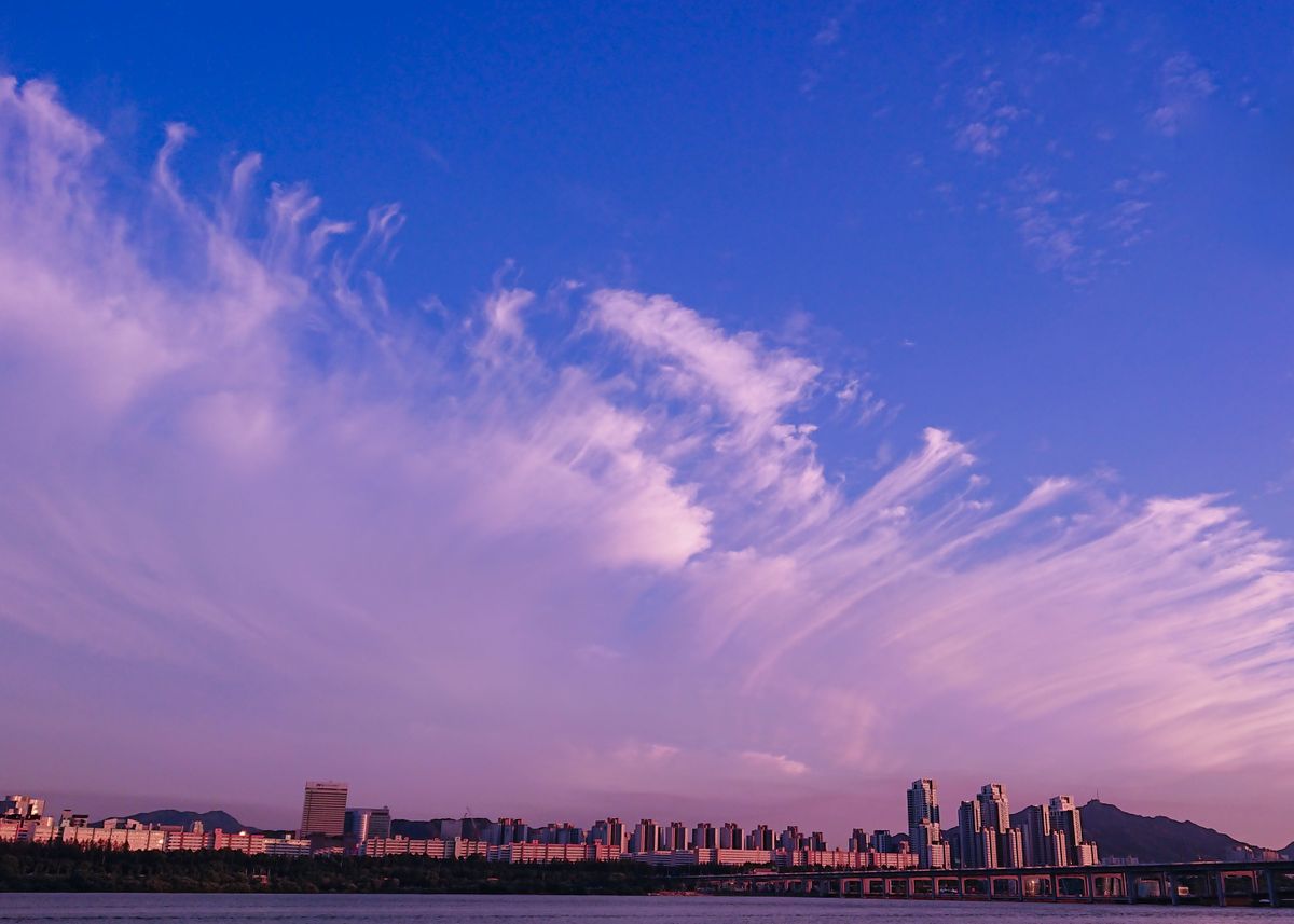 'Hangang Skyline' Poster, picture, metal print, paint by JIF Star ...