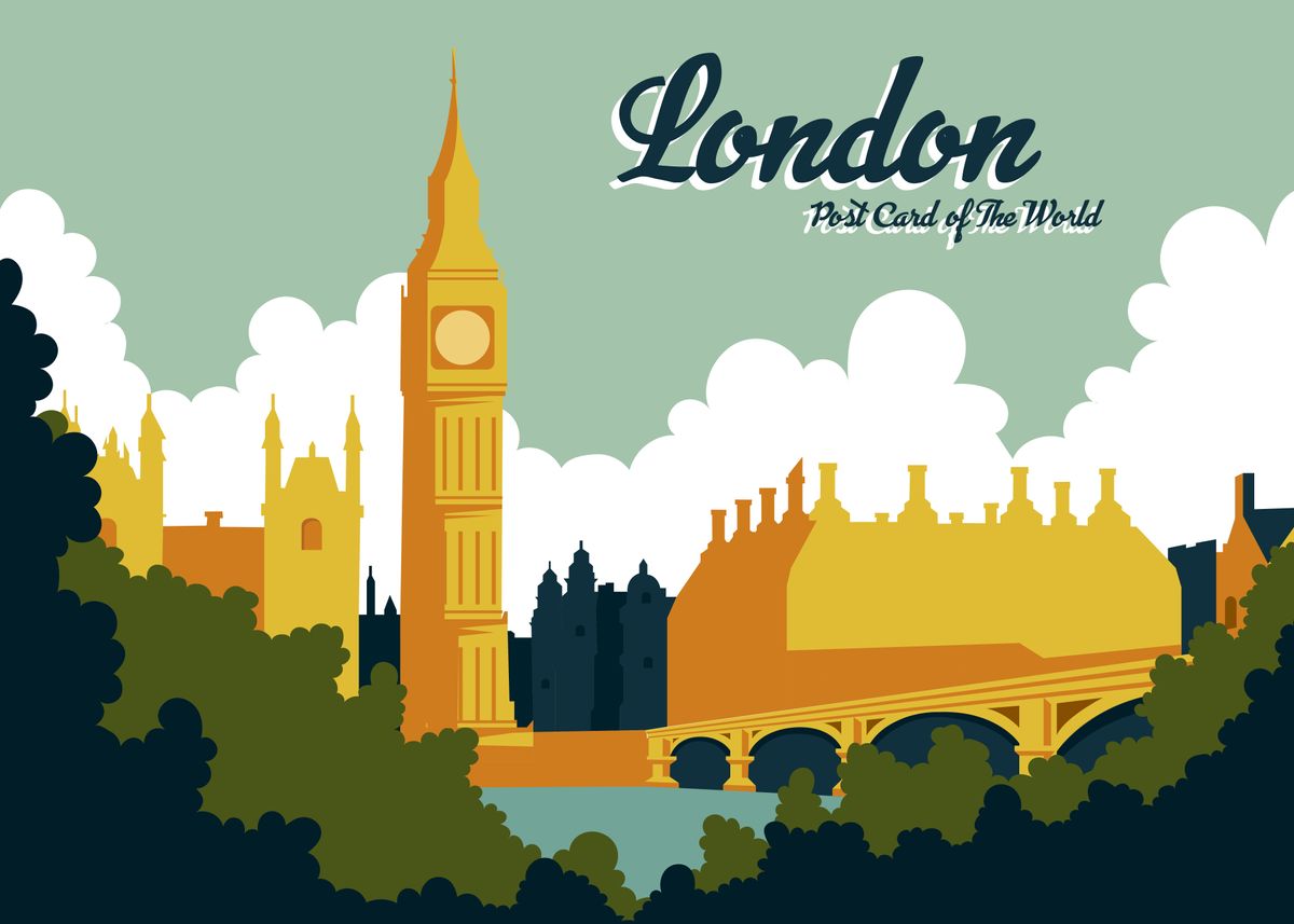 'London Post Card' Poster by The Reverend | Displate