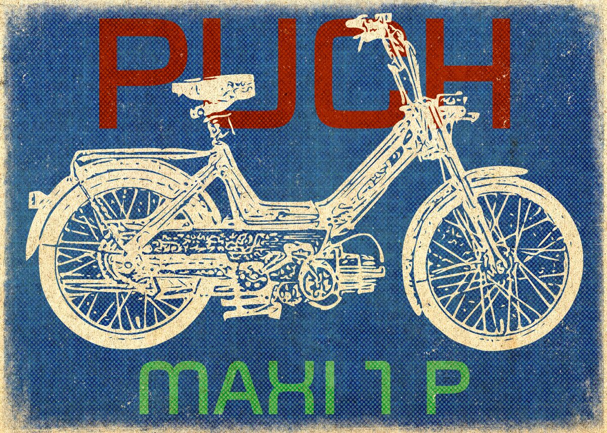 'Puch Maxi 1P' Poster, picture, metal print, paint by Aleksandras ...