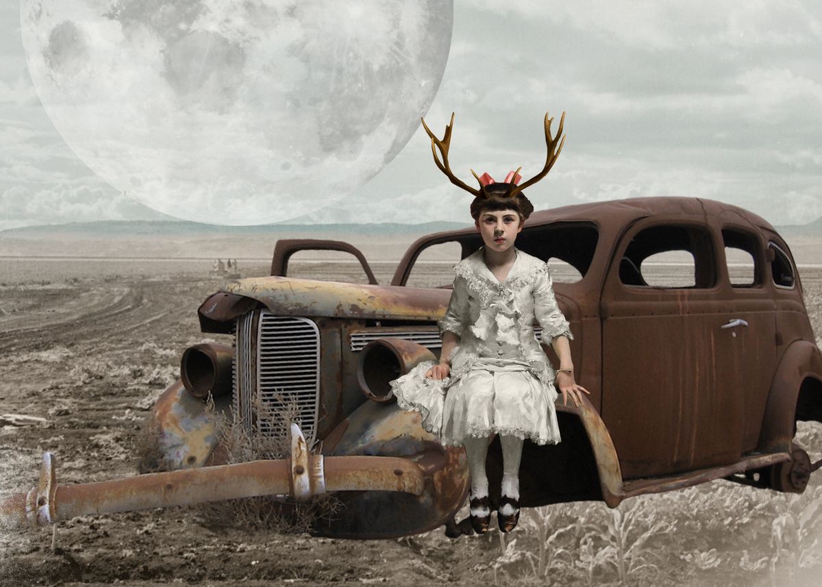 'Antler Moon' Poster, picture, metal print, paint by Carrie Paris ...