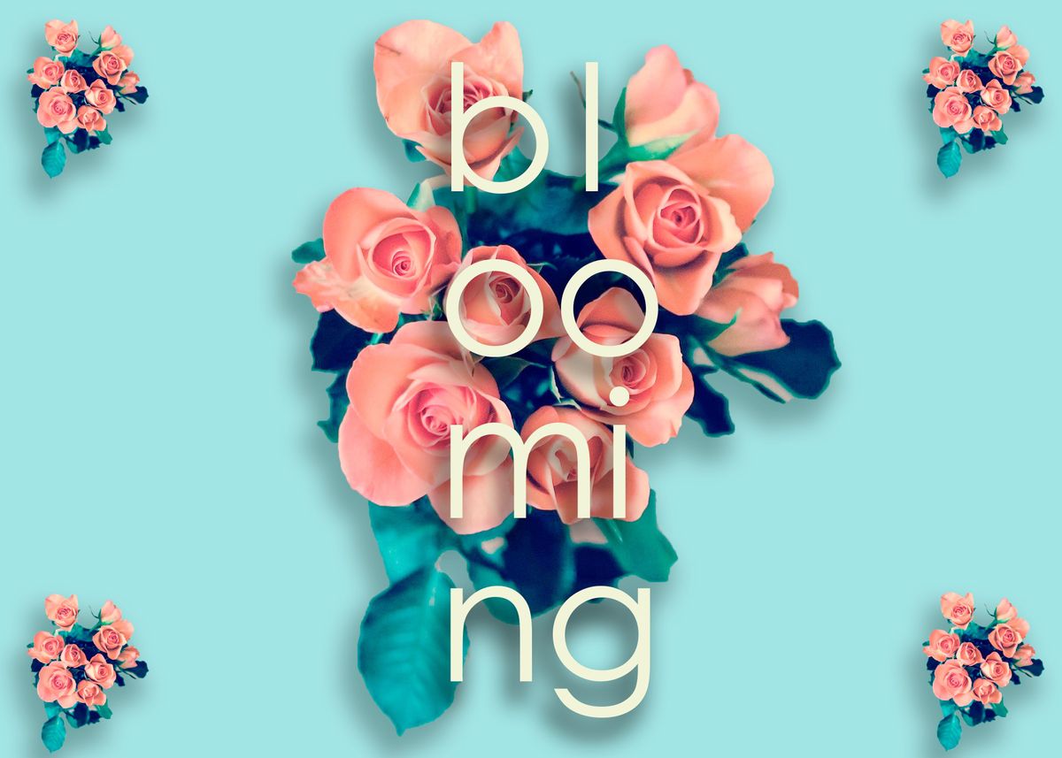 'Blooming - Baby Blue' Poster by Marcelo Vieira | Displate