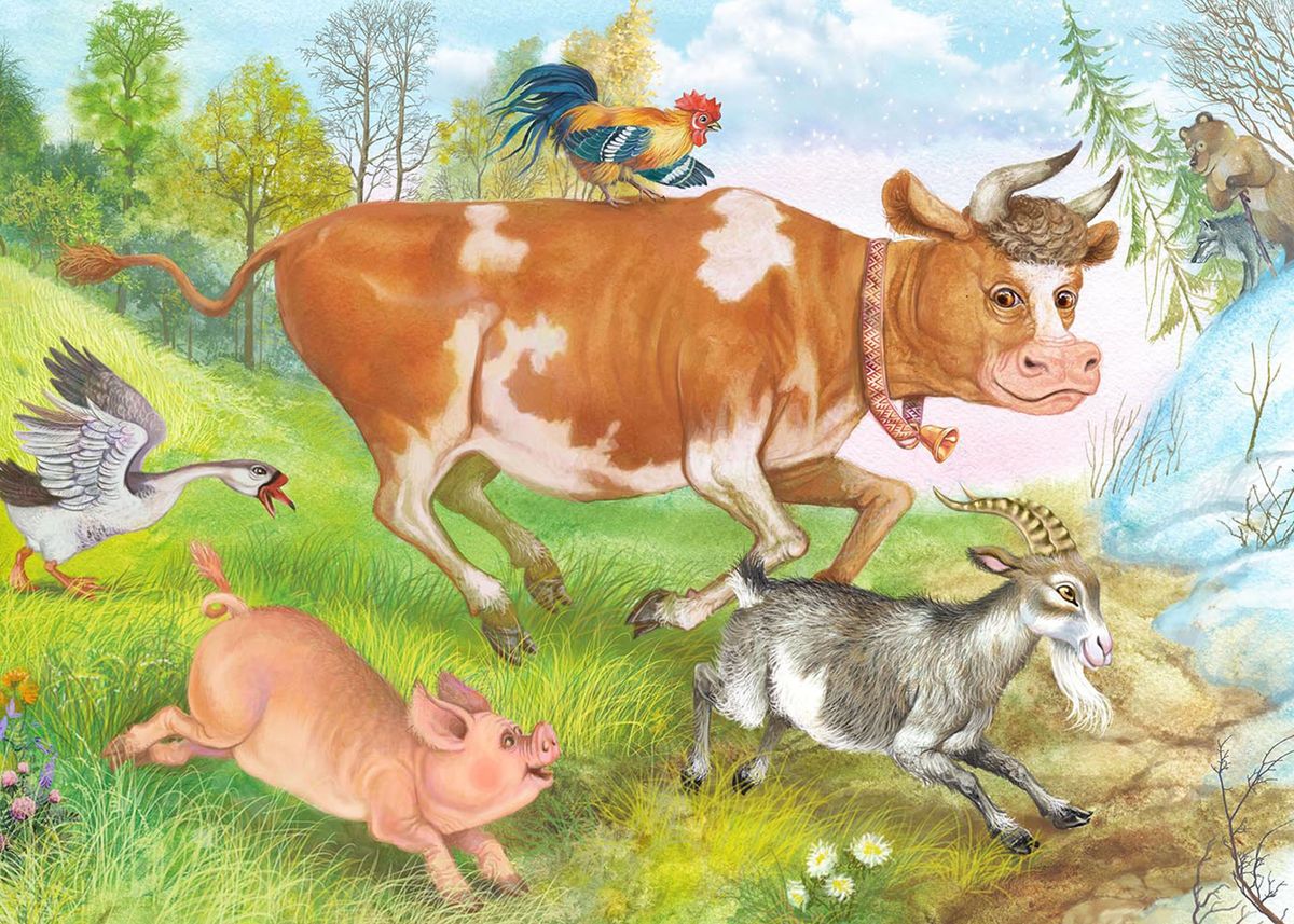 'animal escape into the wil' Poster, picture, metal print, paint by ...