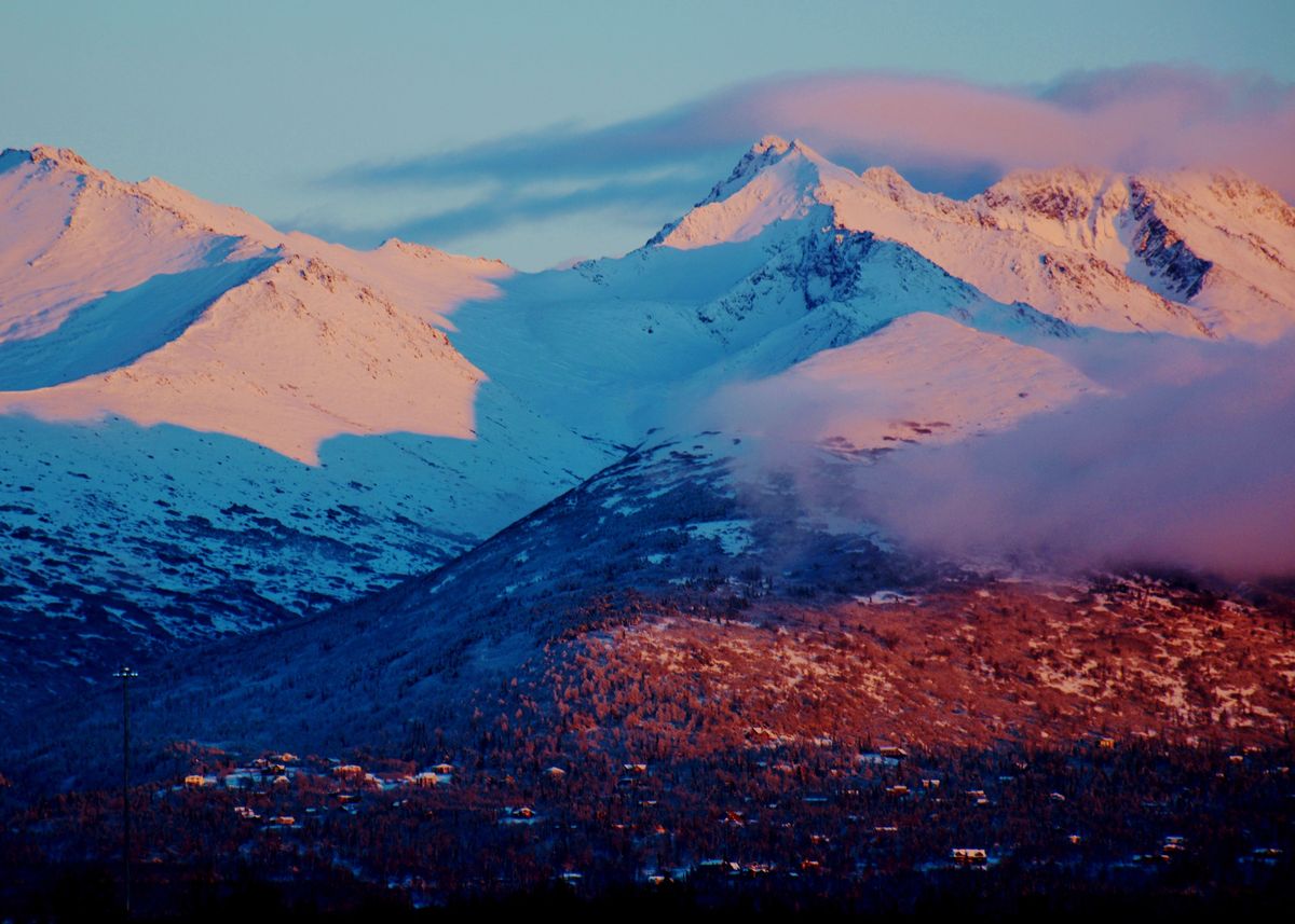 'Chugach Sunset' Poster, picture, metal print, paint by Emily Creely ...