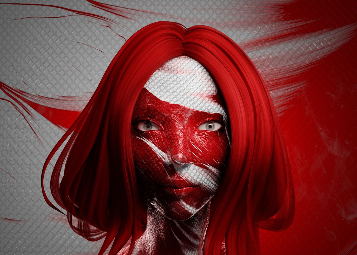 'Tainted Red' Poster, picture, metal print, paint by Mohammad Afrasiabi ...