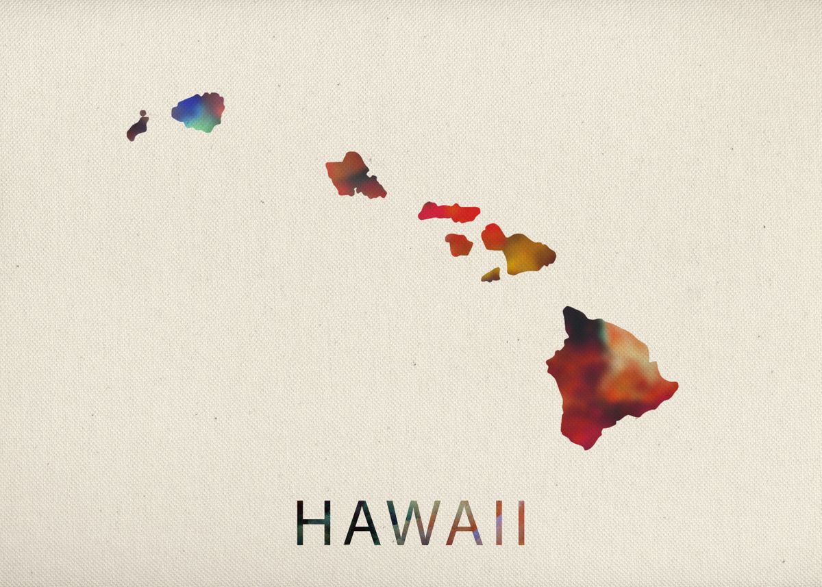 'Hawaii Watercolor Map' Poster by Design Turnpike | Displate