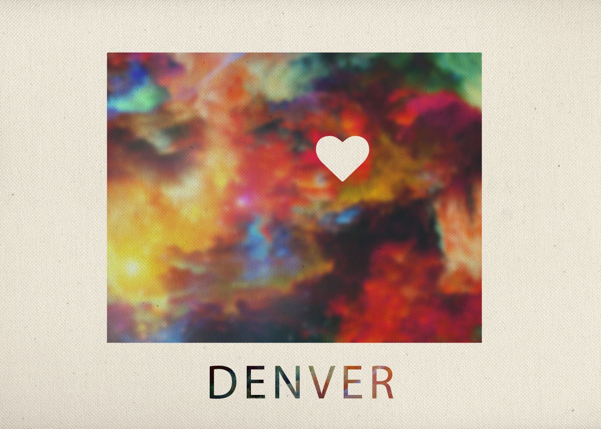 'Denver Watercolor Map' Poster, picture, metal print, paint by Design ...