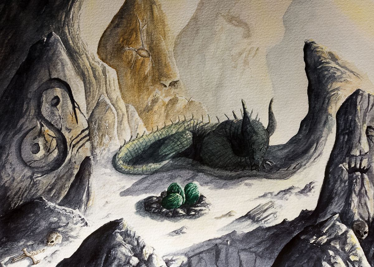 'Le repos du dragon' Poster, picture, metal print, paint by Galerie ...