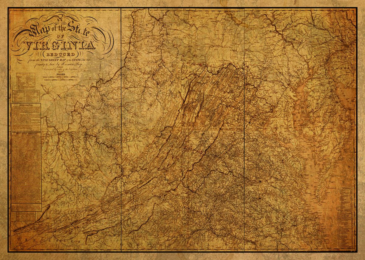 'Map of Virginia 1828' Poster by Design Turnpike | Displate
