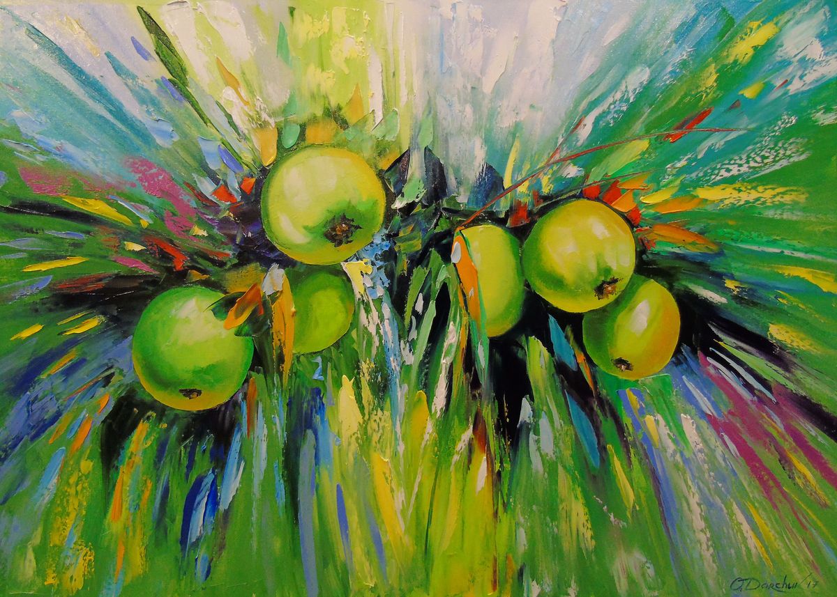 'Green apples' Poster, picture, metal print, paint by Ольга Дарчук ...