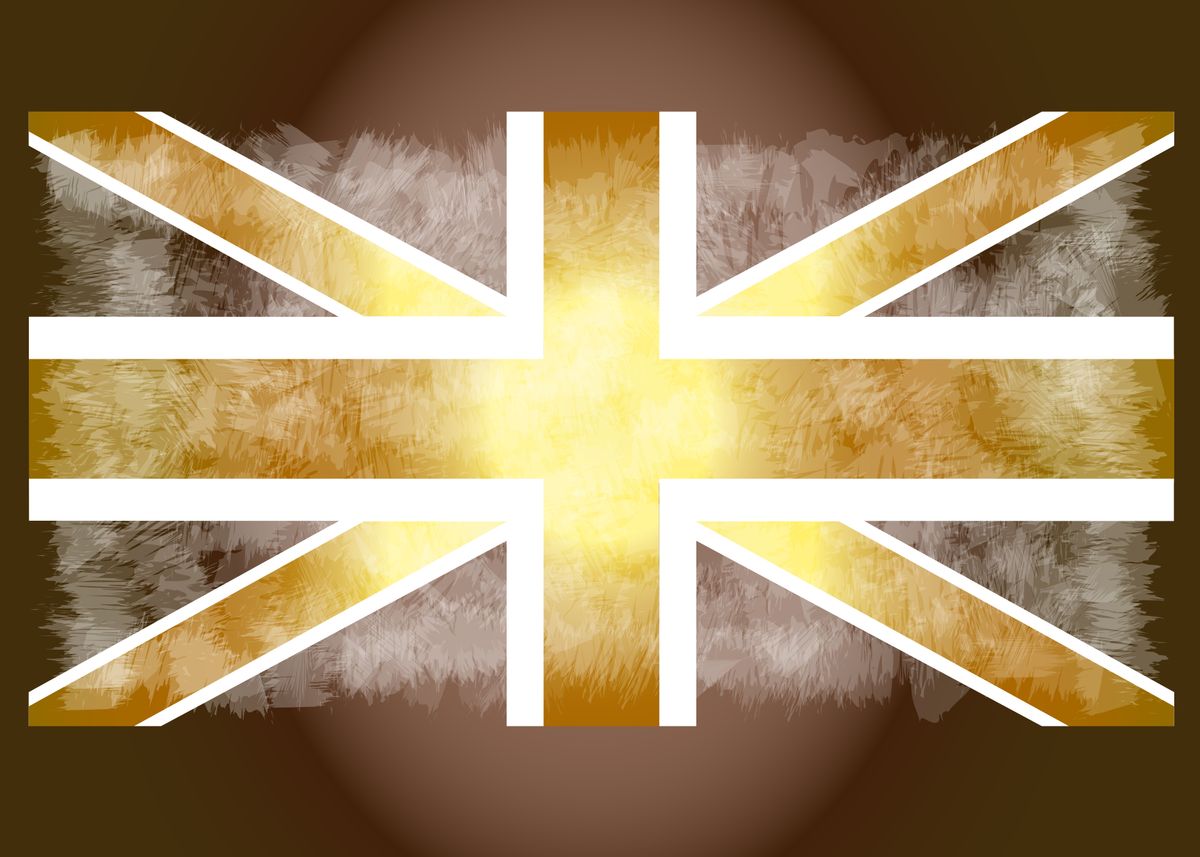 'British flag grunge gold ' Poster by Tea Brncic | Displate