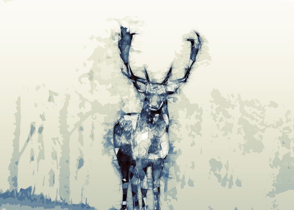 'Deer' Poster, picture, metal print, paint by 4T4 Design Studio | Displate