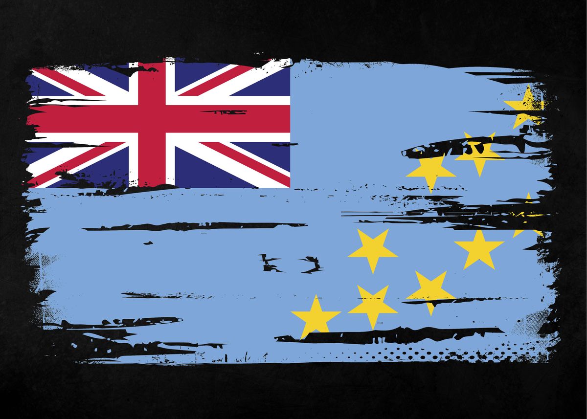 'Tuvalu Flag' Poster, picture, metal print, paint by Christian Strang ...