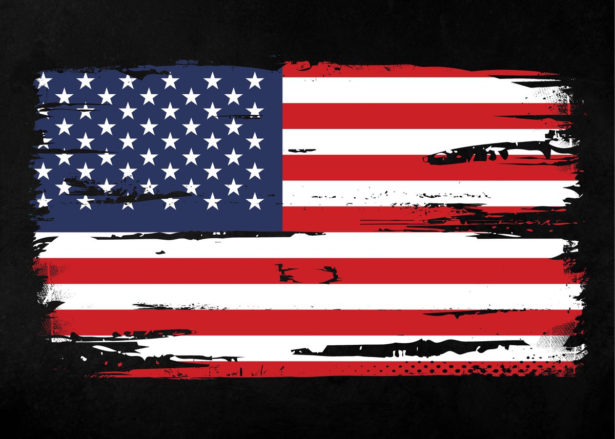 'USA Flag' Poster, picture, metal print, paint by Christian Strang ...
