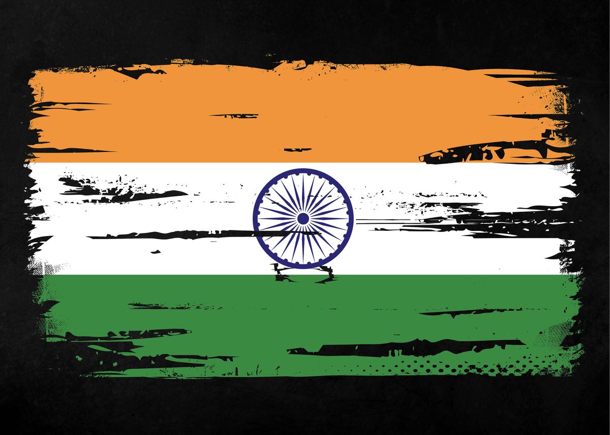 'India Flag' Poster, picture, metal print, paint by Christian Strang ...