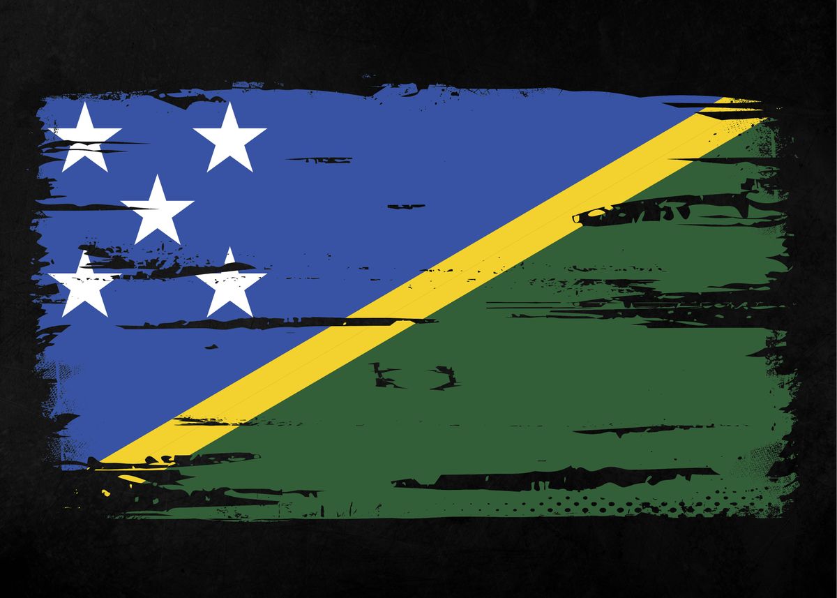 'Solomon Islands Flag' Poster, picture, metal print, paint by Christian ...
