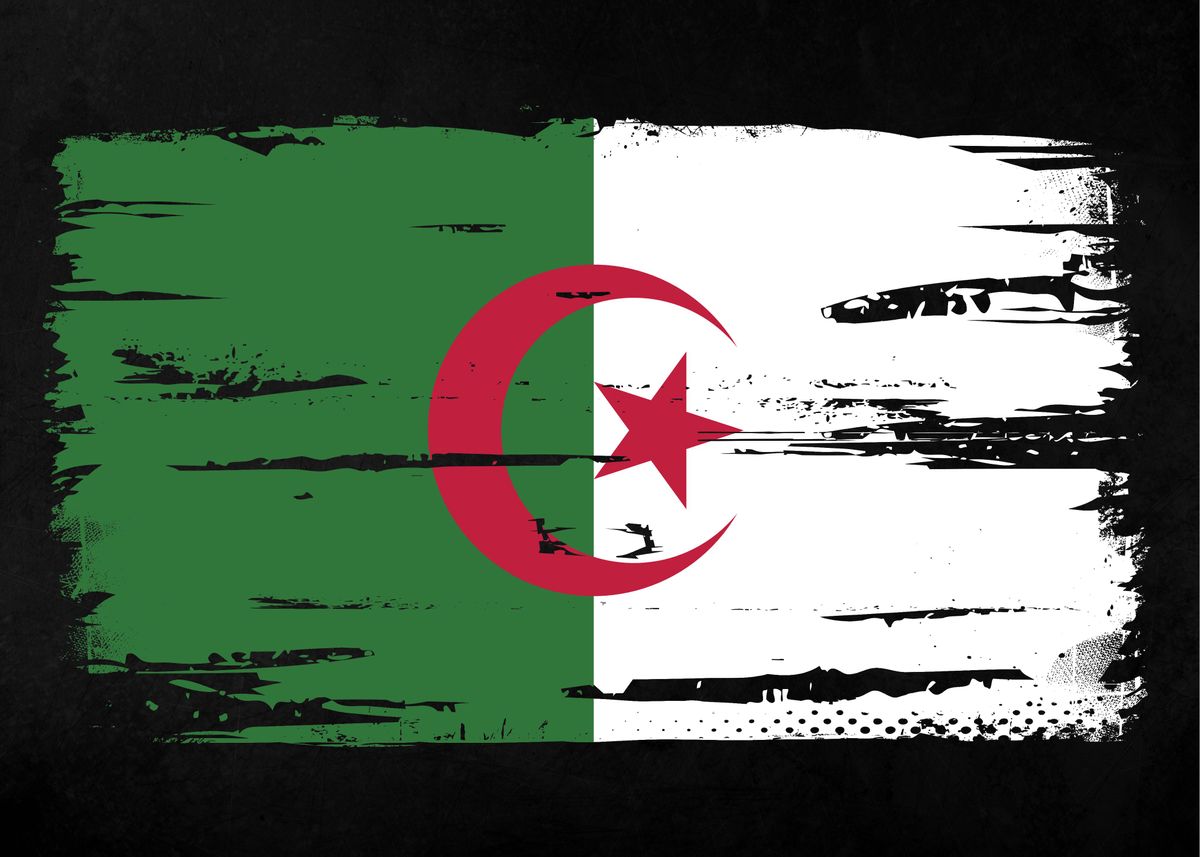 'Algeria Flag' Poster, picture, metal print, paint by Christian Strang ...