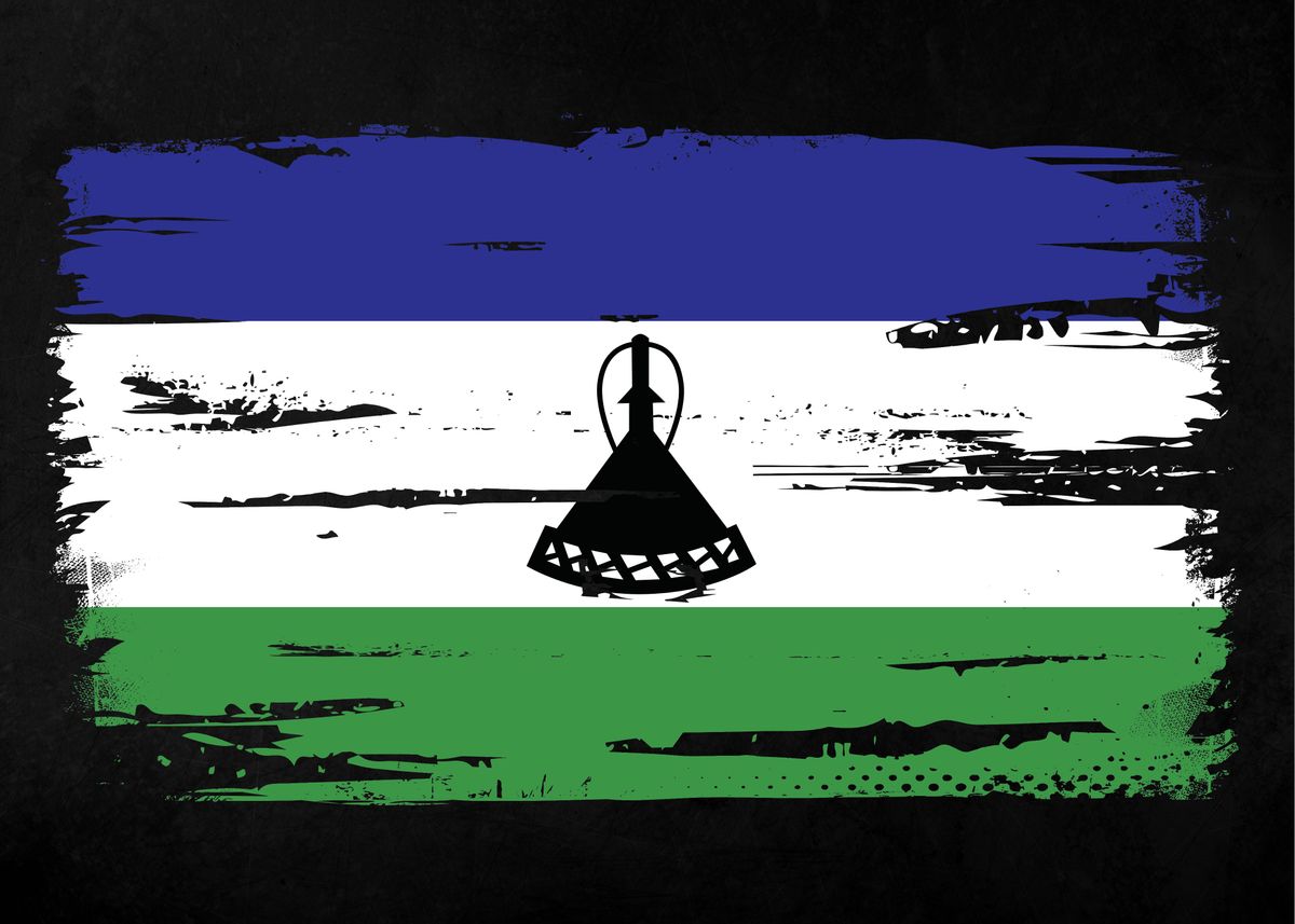 'Lesotho Flag' Poster by Christian Strang | Displate