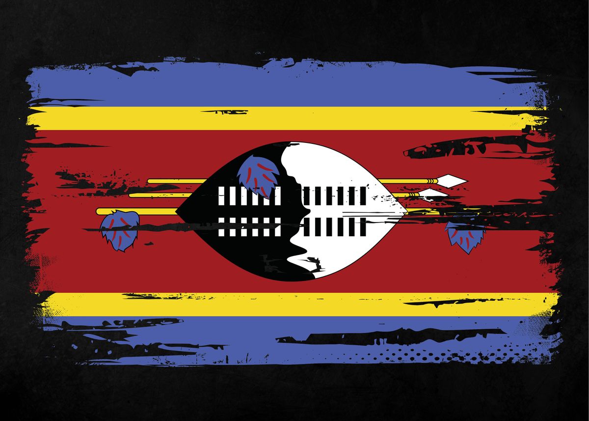 'Swaziland Flag' Poster, picture, metal print, paint by Christian ...