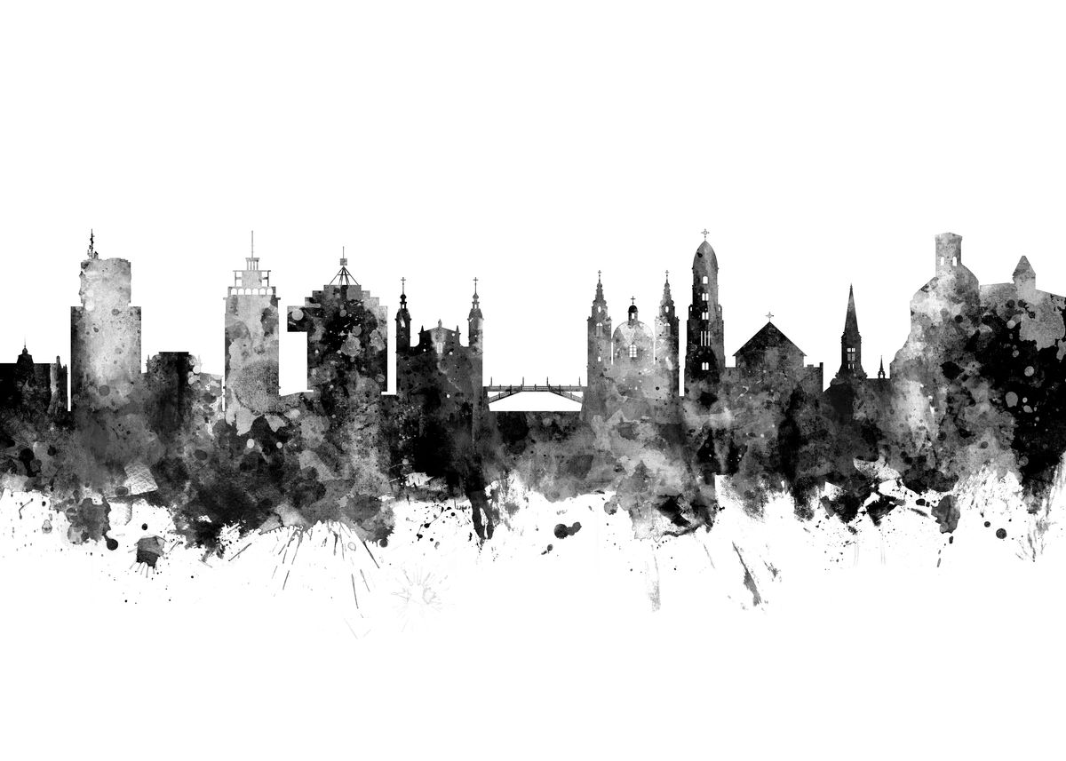 'Ljubljana Solvenia Skyline' Poster by Michael Tompsett | Displate