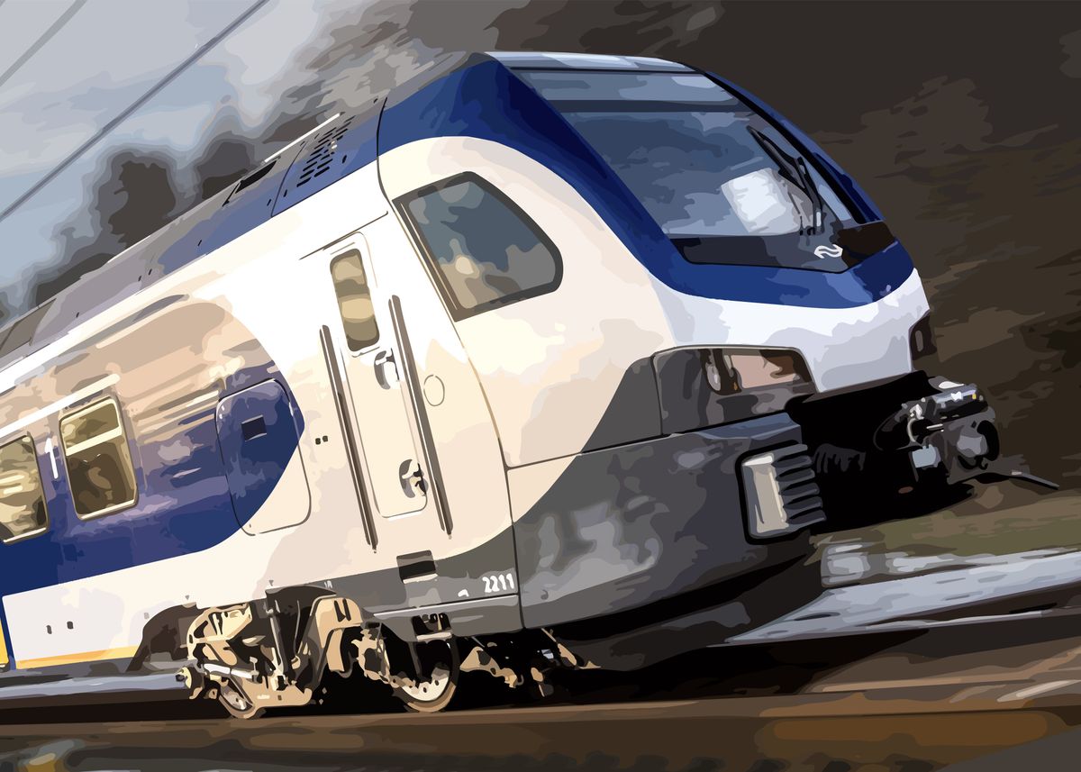 'NS FLIRT 2211' Poster, picture, metal print, paint by Spoorwegen TV | Displate