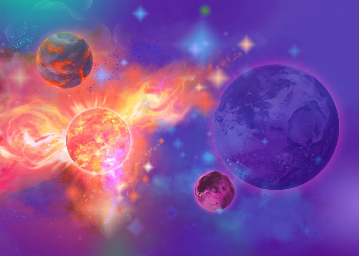 'Mermaid Nebula no 5' Poster, picture, metal print, paint by Space Evie ...