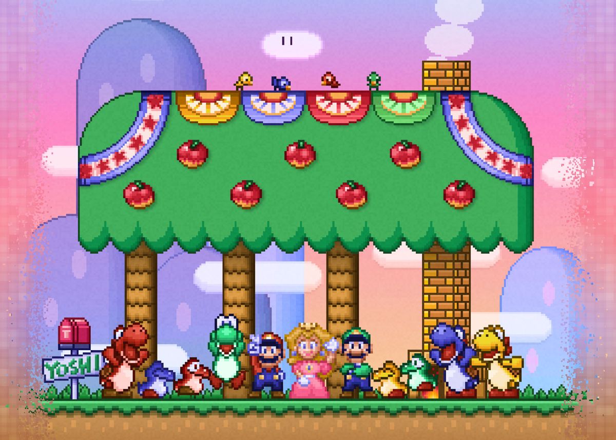 'Yoshi Happy House' Poster, picture, metal print, paint by Kari ...