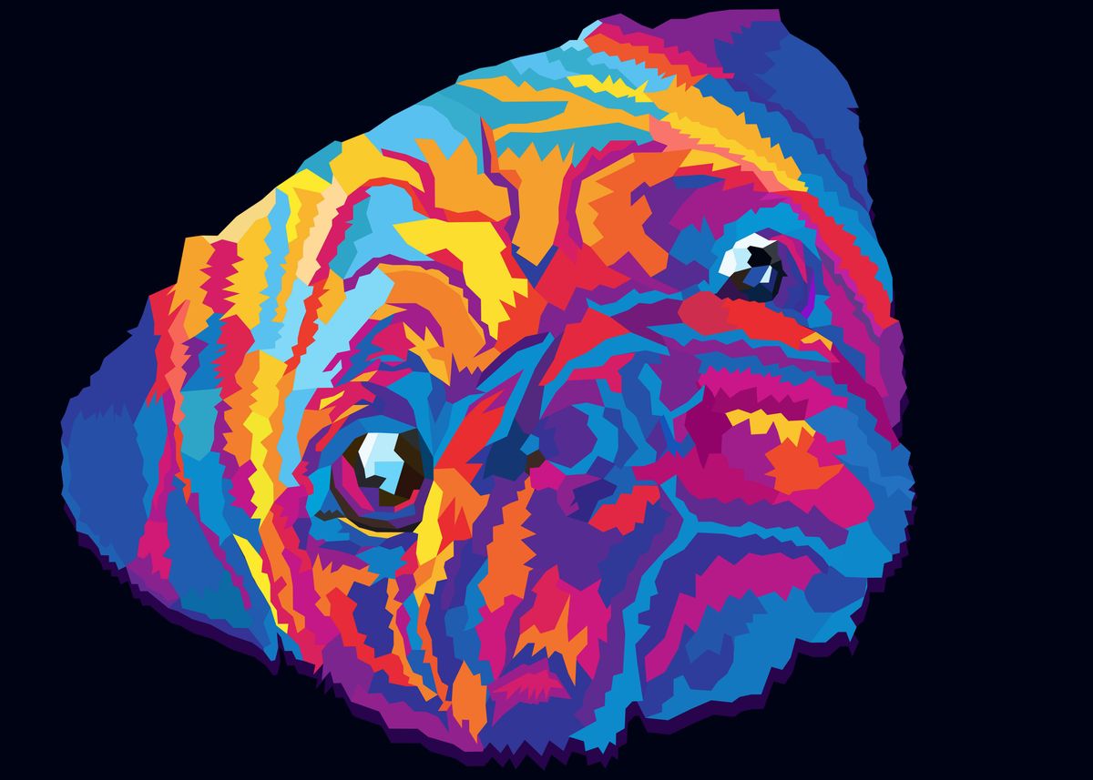 'pop art pug' Poster by Ancello :) | Displate
