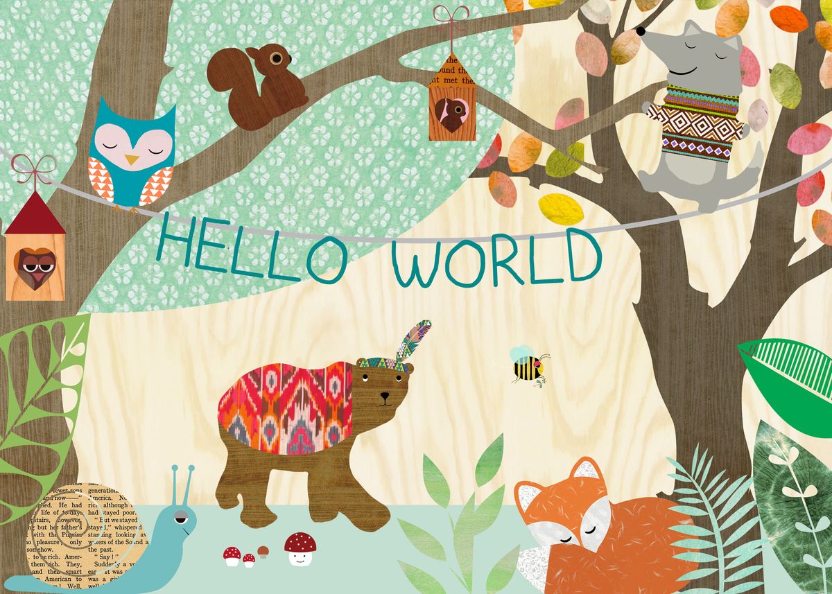 'Hello world' Poster, picture, metal print, paint by Claudia Schön ...