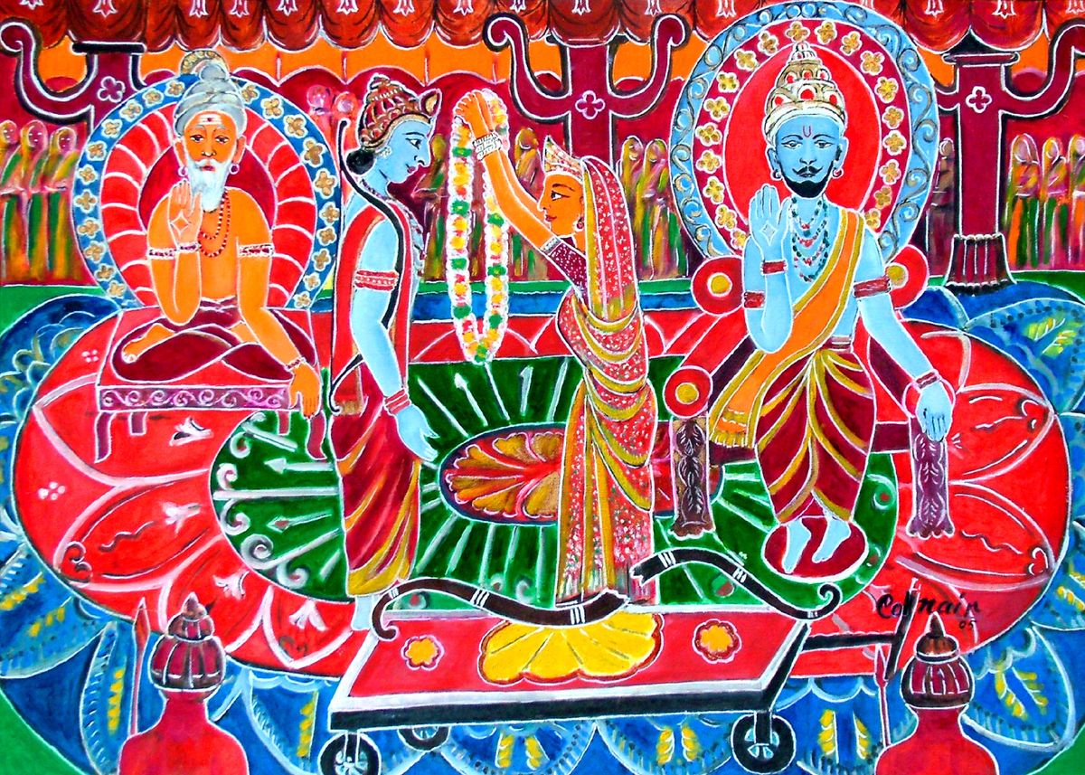 'Ramayana V' Poster, picture, metal print, paint by Aziro Designs ...