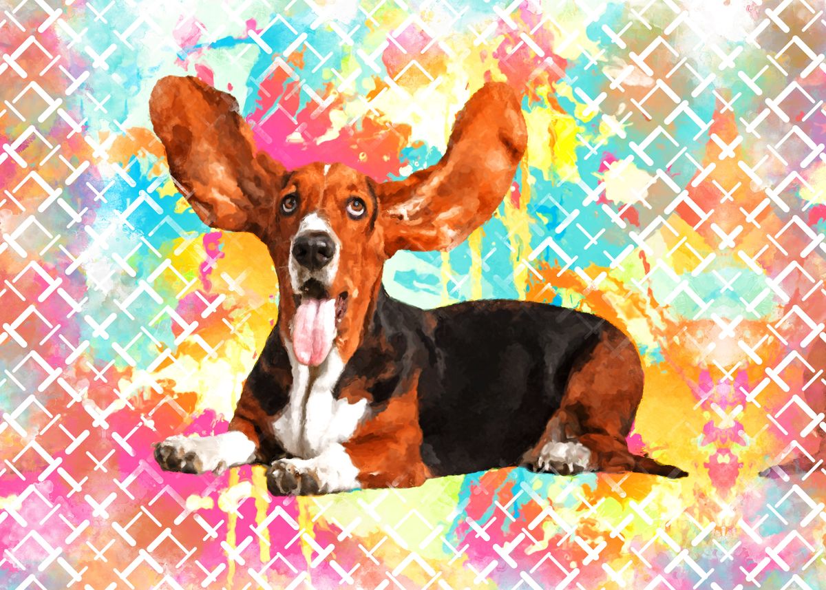 'Basset Hound' Poster by Lioudmila Perry | Displate