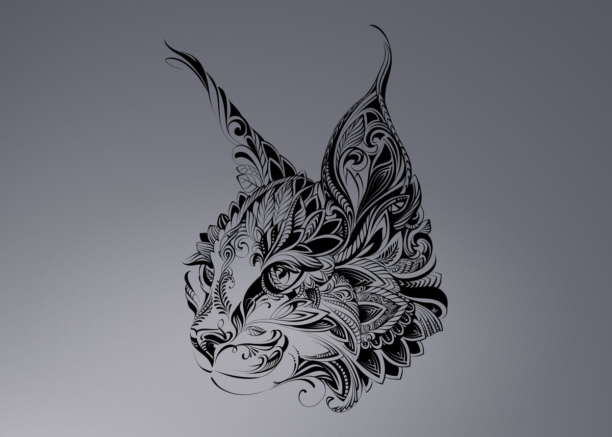 'lynx abstract' Poster, picture, metal print, paint by Elena Ani | Displate