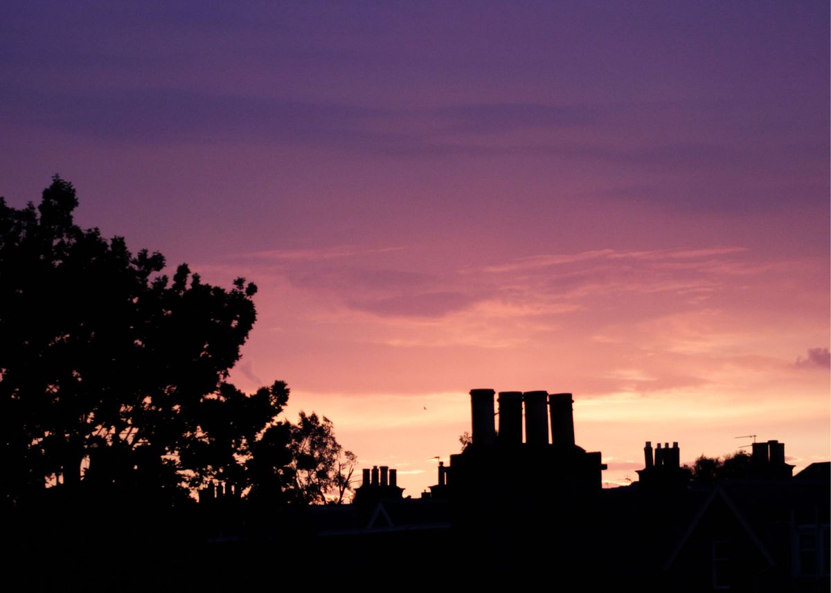 'Magic Purple Sunset' Poster, picture, metal print, paint by Stuart ...