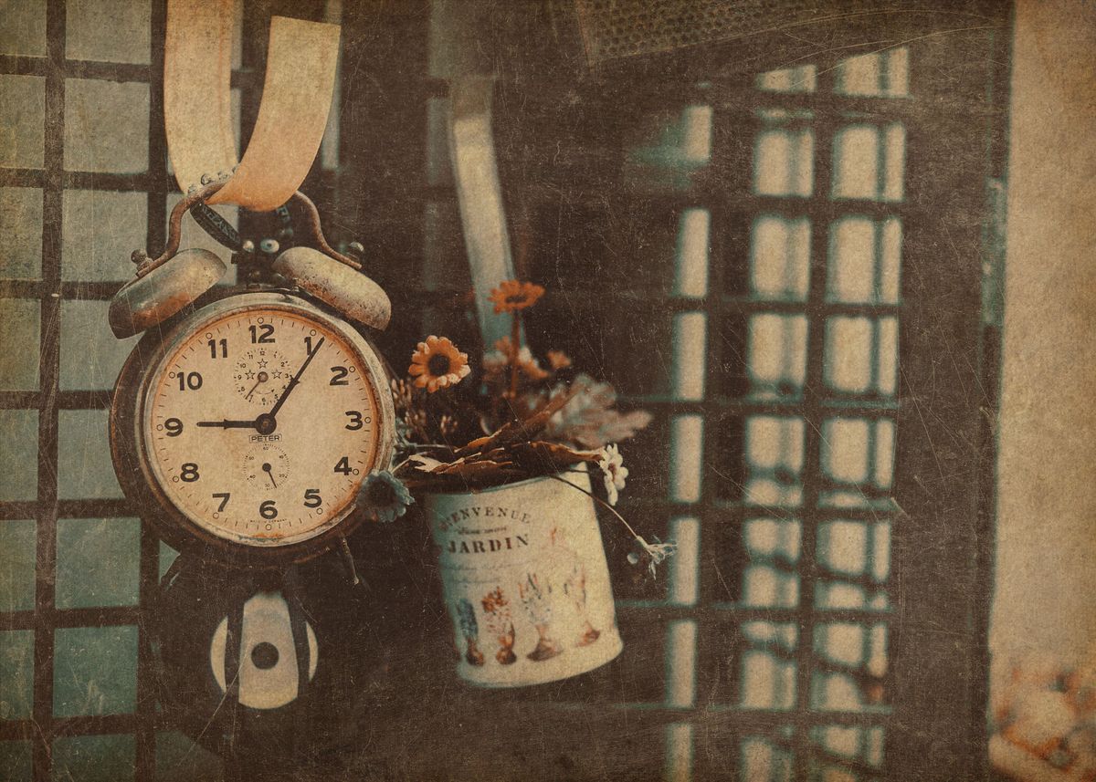 'Antique Alarm Clock' Poster by Mimis Design | Displate