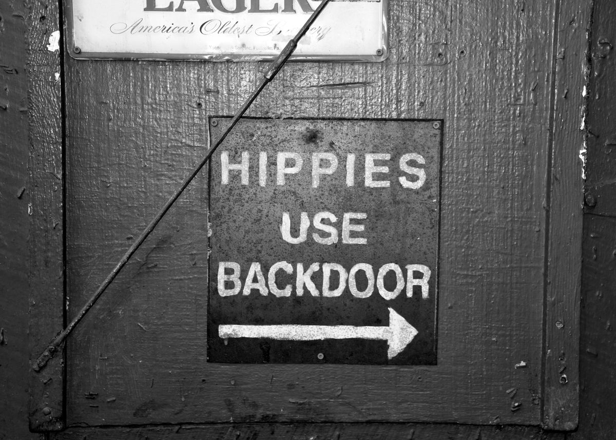'Old Hippies sign 1960s' Poster, picture, metal print, paint by David ...